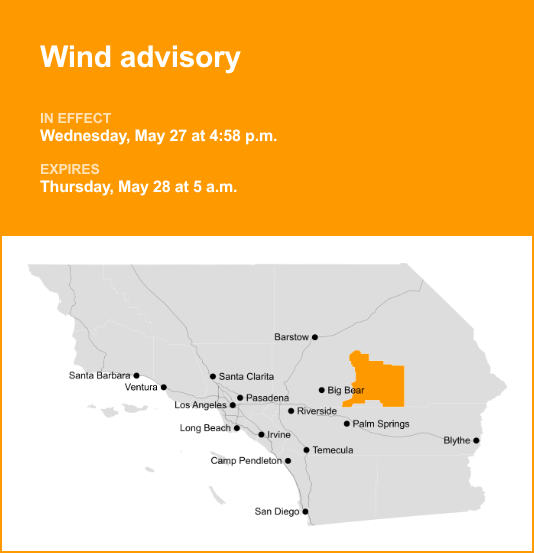 Wind advisory issued for Morongo Basin from Tuesday to Thursday – gusts ...